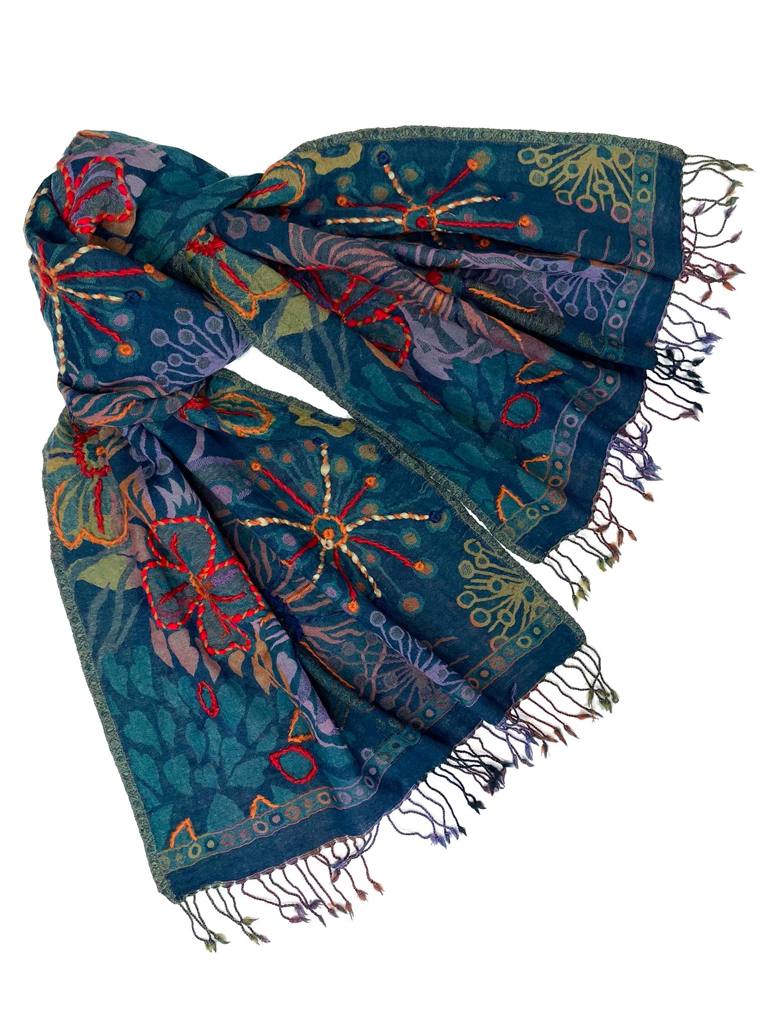 Boiled Wool Hand Embroidered Scarves – Bellero Design